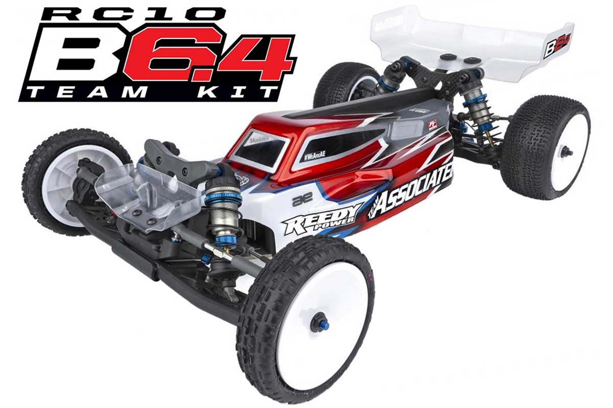 Replacement parts for the Team Associated RC10 B6.4 Team 1/10 2wd Buggy.