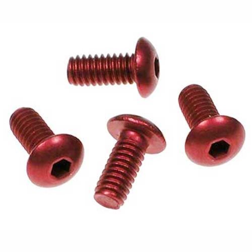 CRC 8-32x3/8" Red Aluminum Button Head Screws (4).[CLN14392]