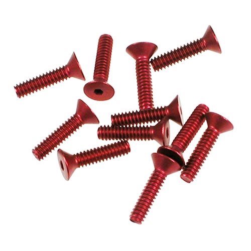 CRC 4-40x1/2" Red Aluminum Flat Head Screw (10).[CLN1454]