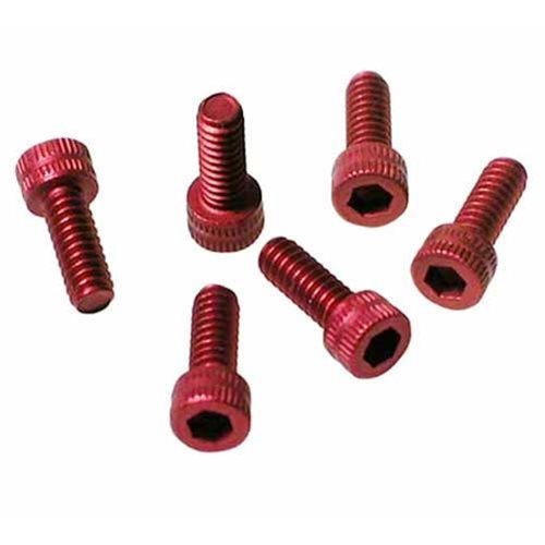 CRC 4-40x5/16" Red Aluminum Cap Head Screws (6).[CLN1460]