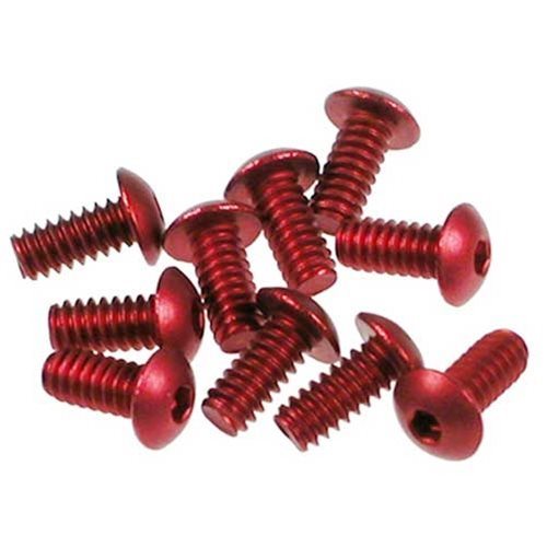 CRC 4-40x1/4" Red Aluminum Button Head Screws (10).[CLN1468]