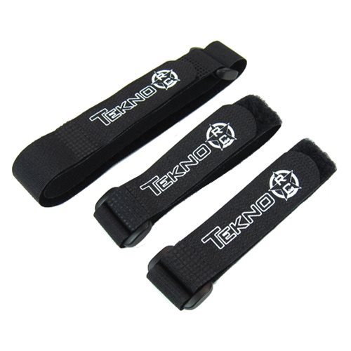 This is a set of three Tekno RC Battery Straps (Black).[TKR40007K]