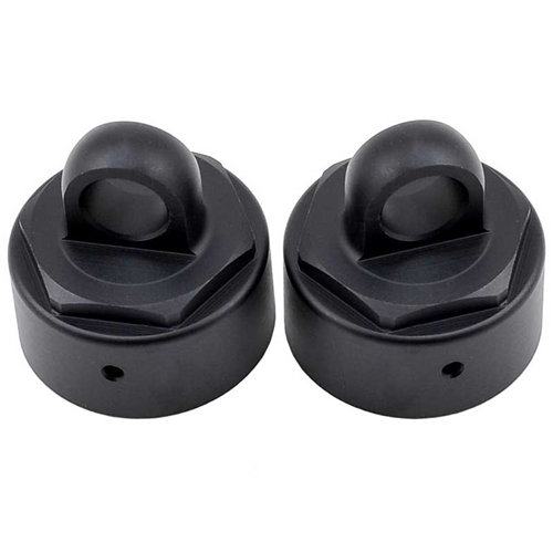 Tekno RC Aluminum Vented Shock Cap Set (Gun Metal) (2).[TKR6003]