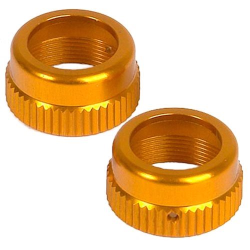 XRAY Aluminum Shock Cap Nut w/Vent Hole (Orange) (2).[XRA308352-O]