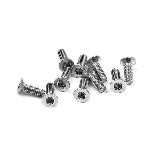 XRAY 2x6mm Flat Head Hex Screw Stainless (10).[XRA903206]